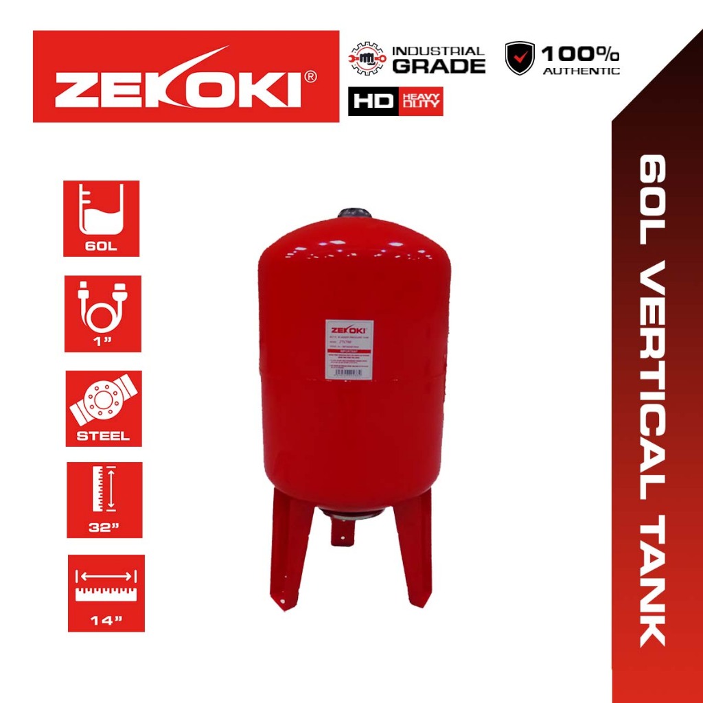Butyl Bladder Pressure Tank 60L Vertical Tank (With Interchangeable ...